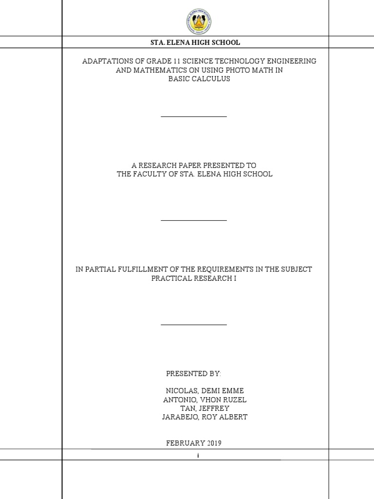 Photomath Adaptation in Grade 11 Calculus | PDF | Mathematics | Survey ...