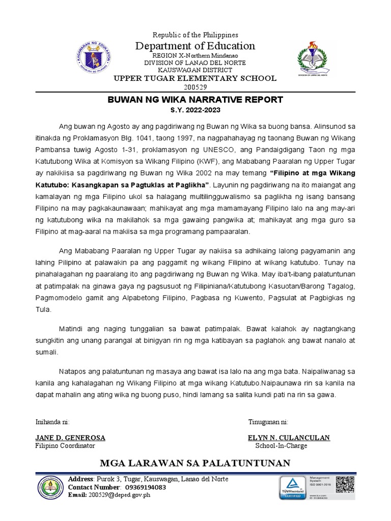 Buwan NG Wika 2022 Narrative | PDF