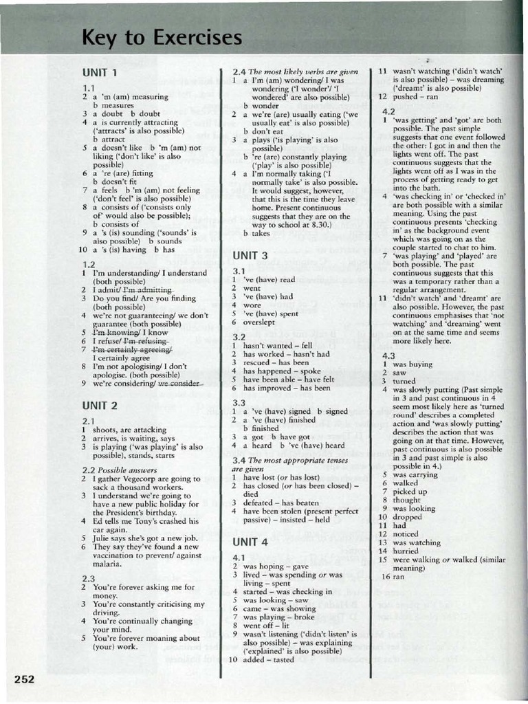 Answer Key Advanced English Grammar | PDF