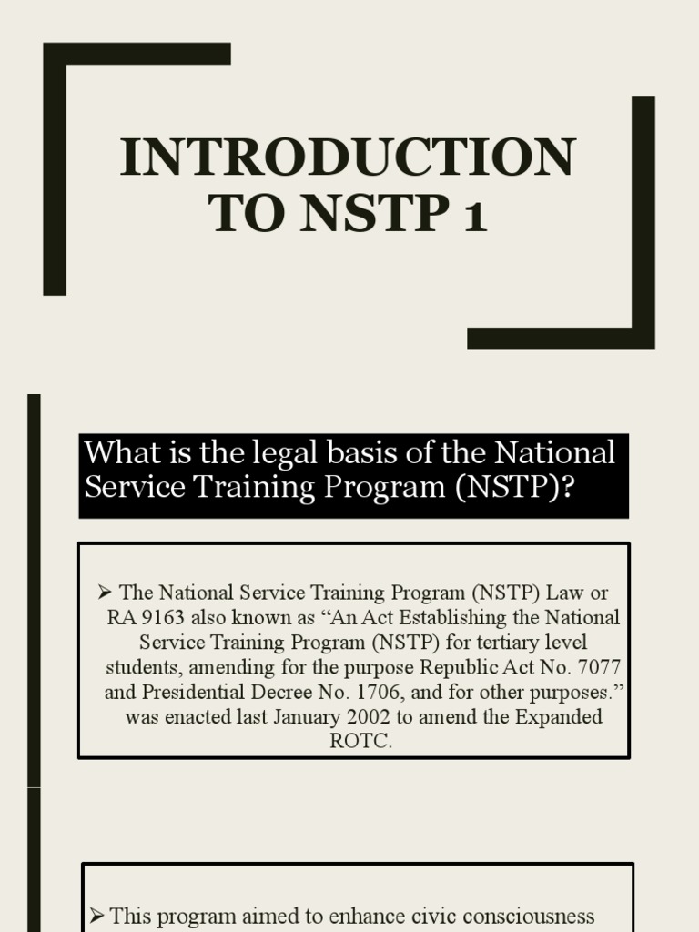 Overview of NSTP 1 Components | PDF
