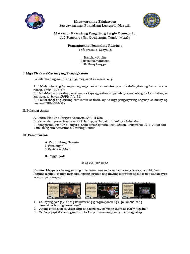 Kabanata Xvi-Si Sisa-Final Demonstration-Lumague | PDF