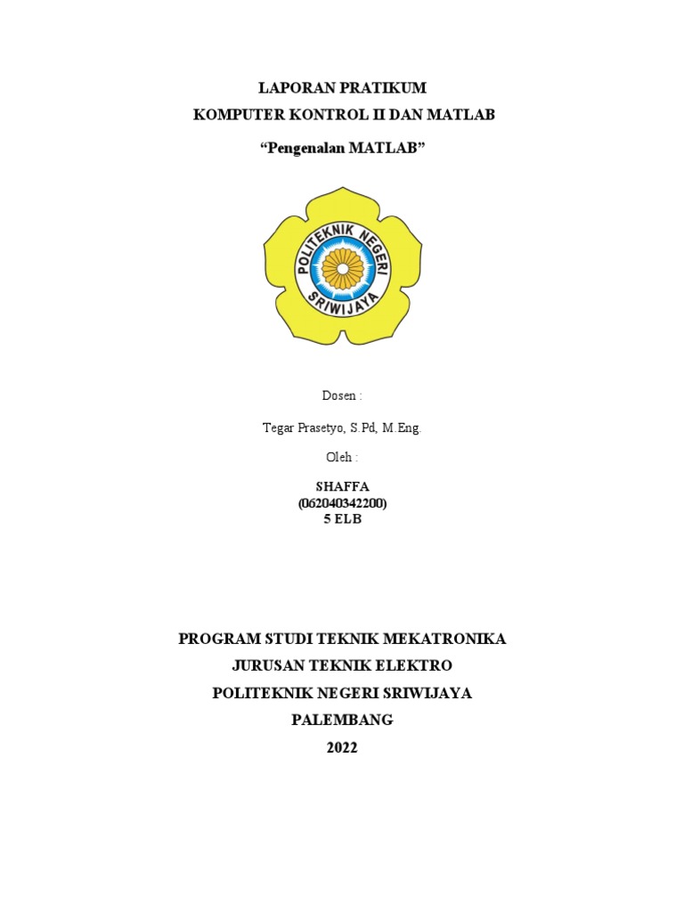 Laporan Pengenalan Matlab. | PDF