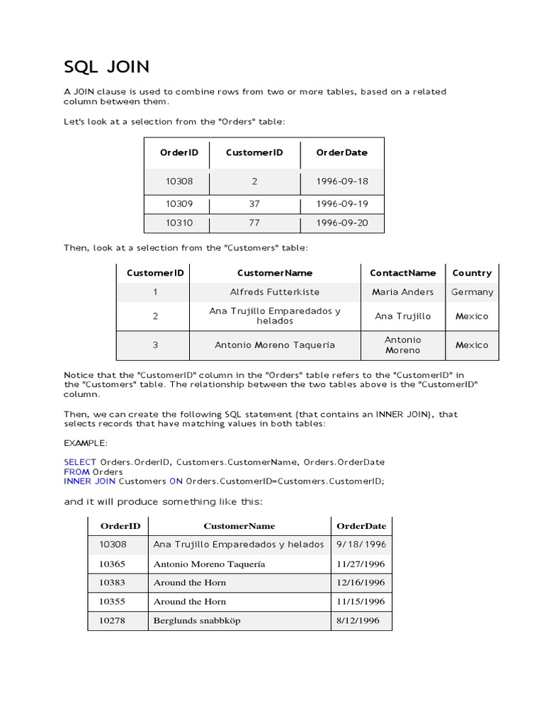 SQL Join | Download Free PDF | Table (Database) | Data SQL Join | Download Free PDF | Table (Database) | Data