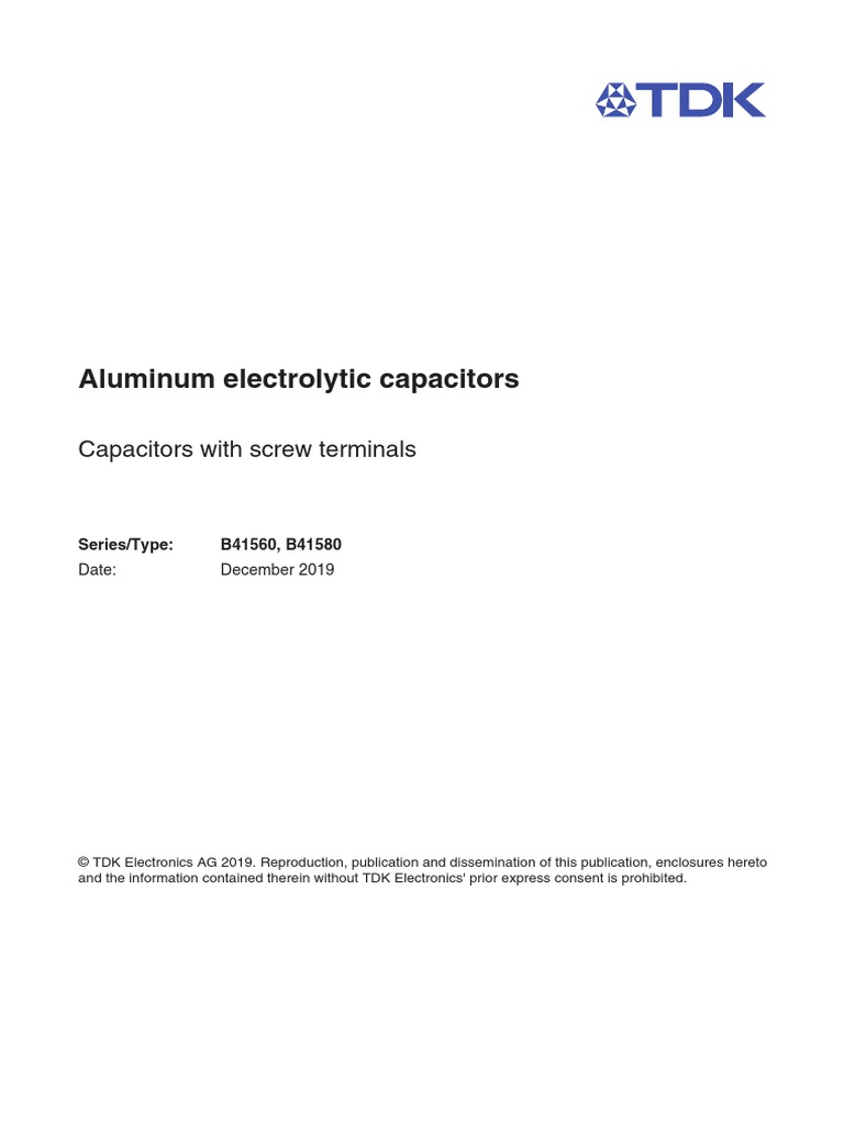 Aluminum Electrolytic Capacitors: Capacitors With Screw Terminals | PDF ...