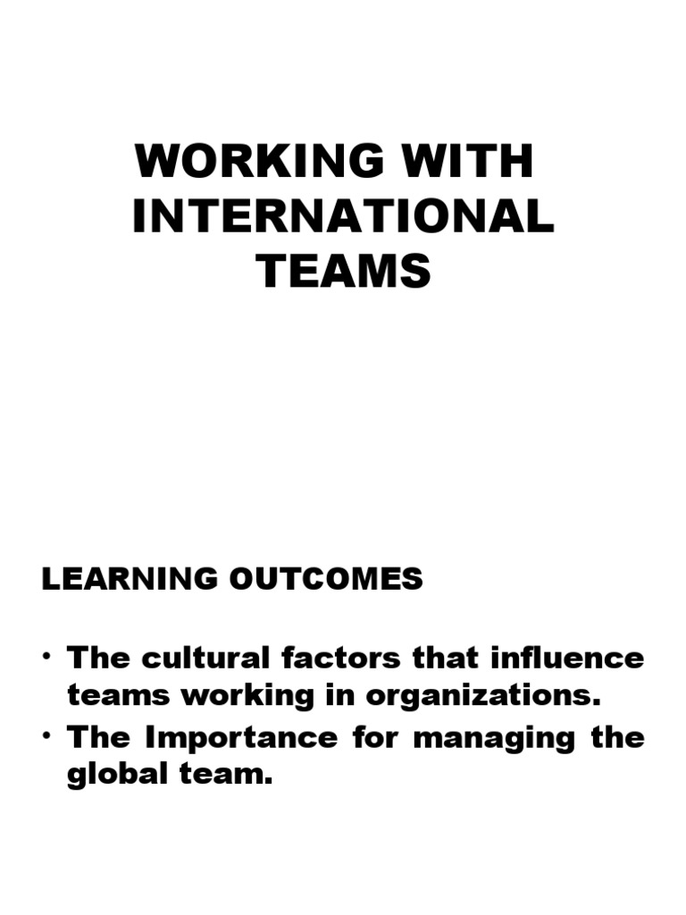 Managing International Team Dynamics | PDF | Leadership | Psychology