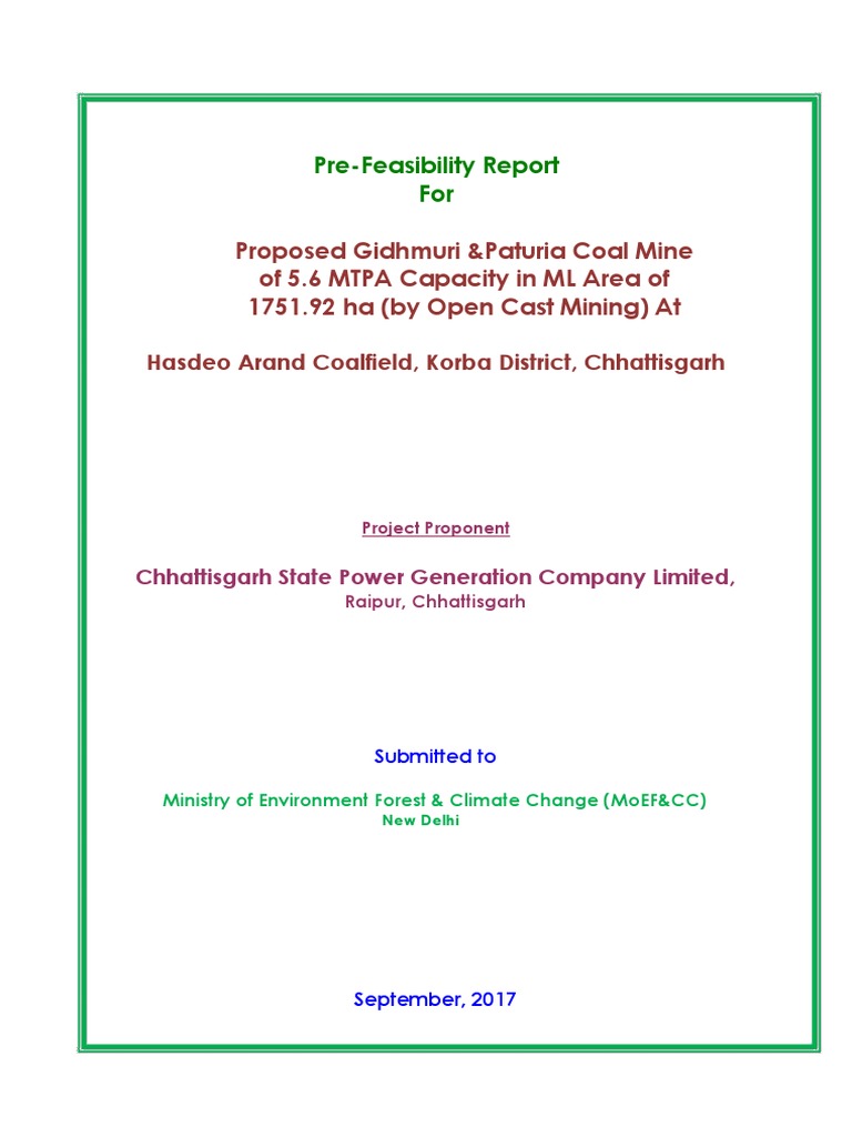 Gidhmuri & Paturia Coal Mine Report | PDF | Coal Mining | Mining