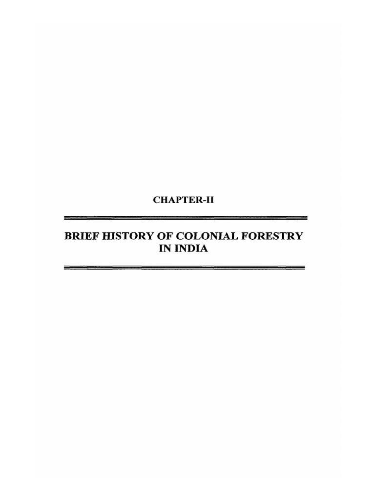 Brief History of Colonial Forestry in India Chapter 2 | PDF | Forestry ...