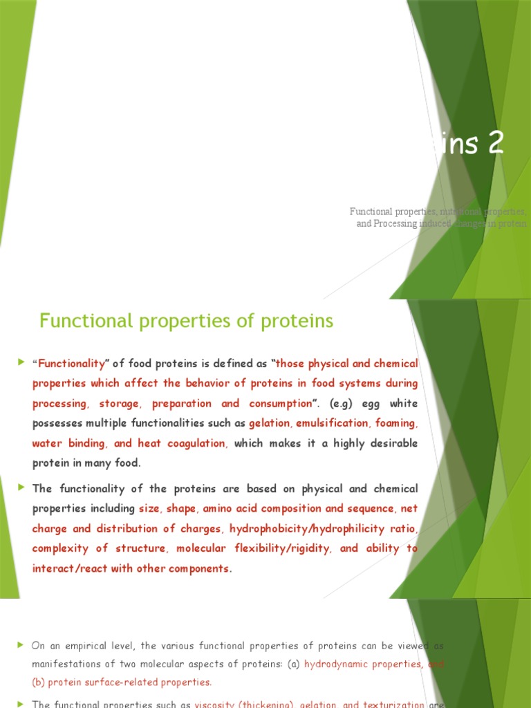 Functional Properties Of Proteins Pdf Emulsion Solvation