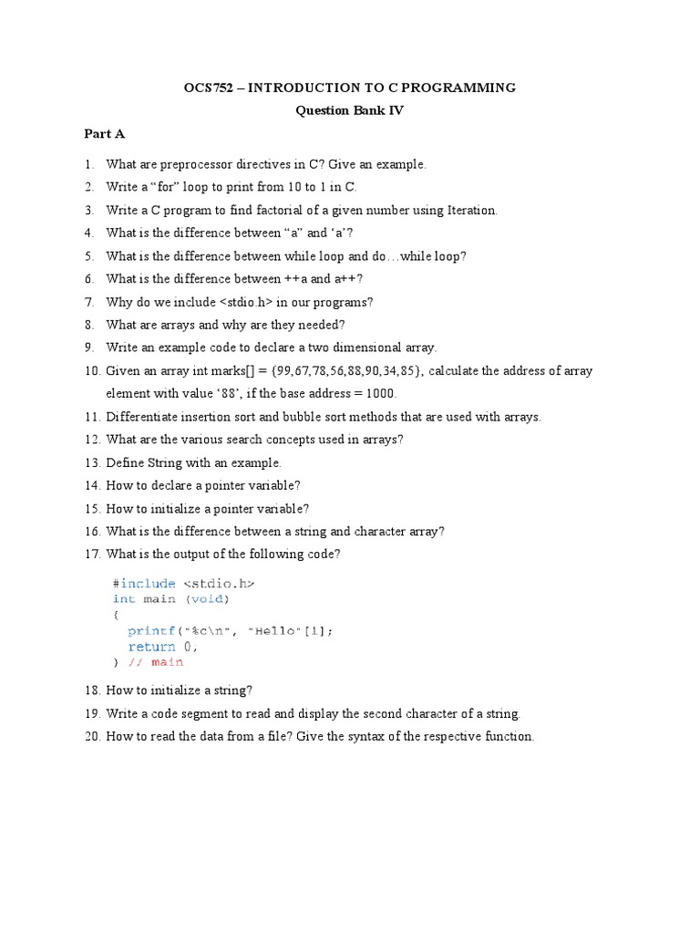 OCS752 QB Model | PDF | C (Programming Language) | Computer Program