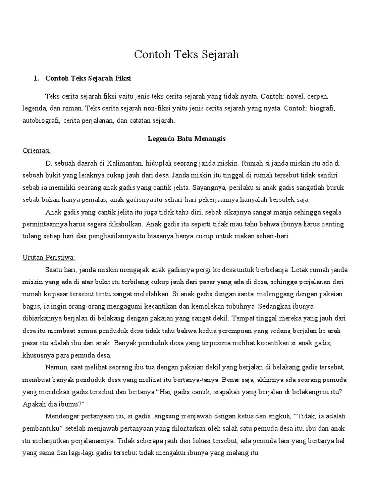 Contoh Teks Sejarah | PDF