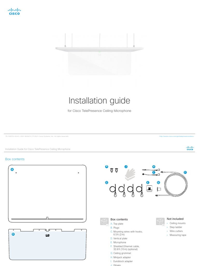 Ceiling Microphone Installation Guide | PDF | Microphone | Manufactured ...