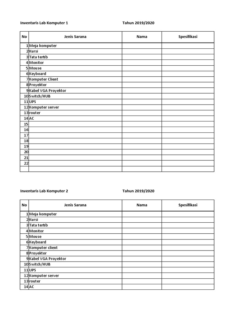 Inventaris LAB TKJ | PDF
