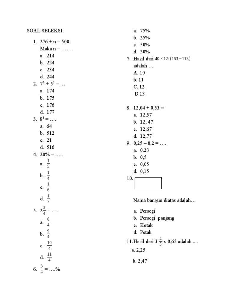 Soal LCC Seleksi | PDF