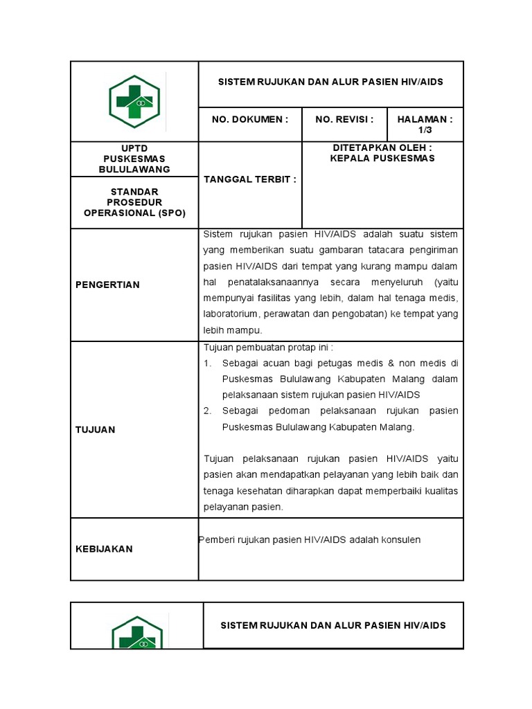 SOP Sistem Rujukan HIV AIDS | PDF