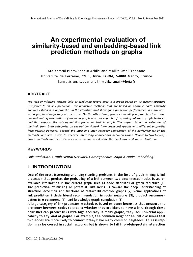 An Experimental Evaluation of Similarity-Based and Embedding-Based Link Prediction Methods On ...