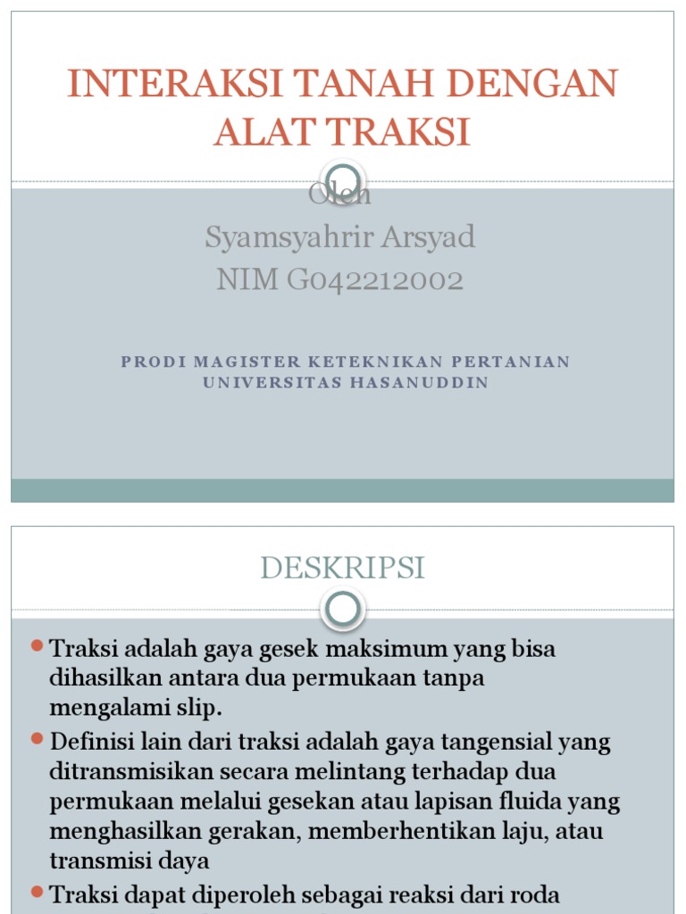 Interaksi Tanah dan Alat Traksi | PDF