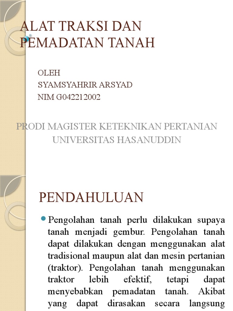 Alat Traksi Dan Pemadatan Tanah | PDF