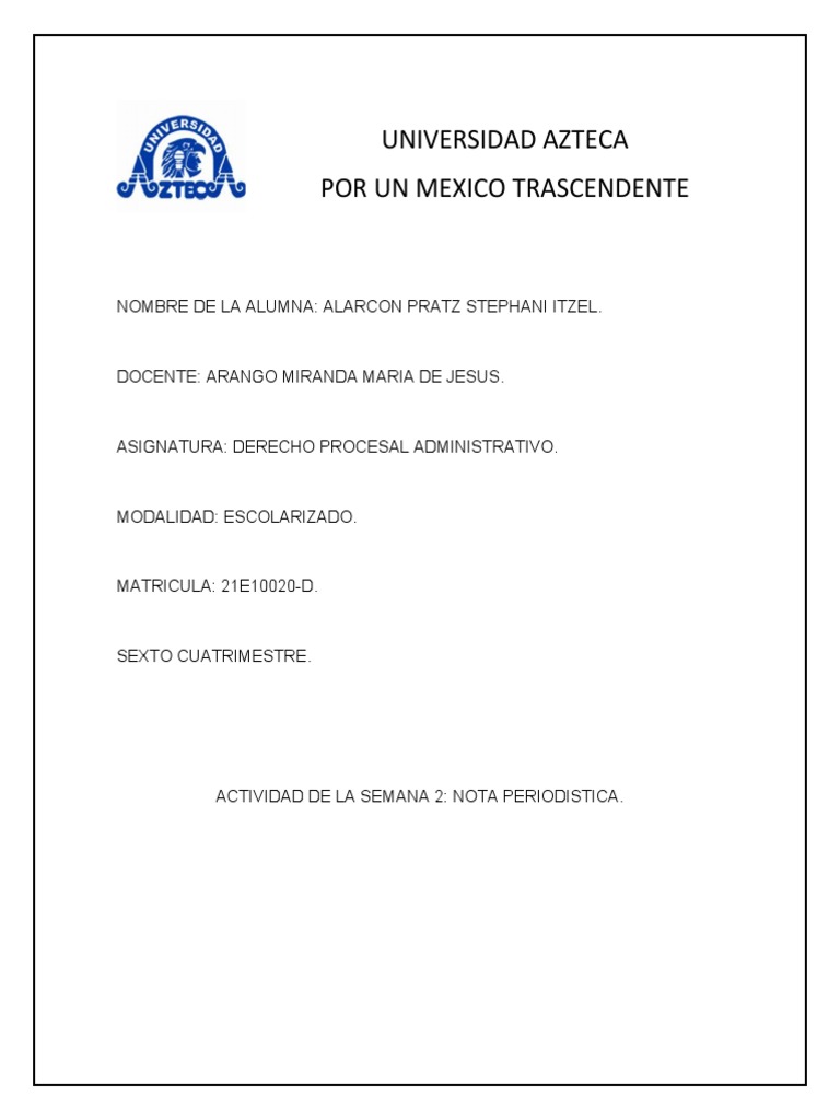 Nota Periodistica Semana 2 Dpa | PDF