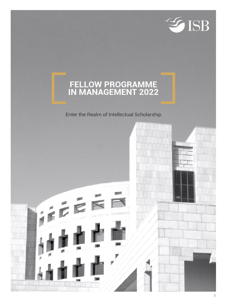 ISB FPM Brochure 2021 | Download Free PDF | Graduate Record ...