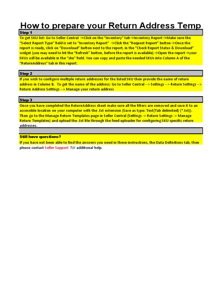 DK Return - Address - Template | PDF | Text File | Information ...