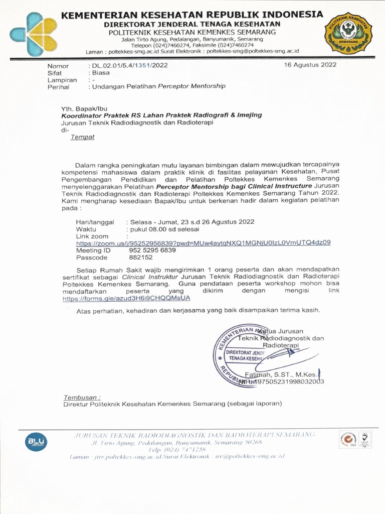 Undangan Workshop CI JTRR 23-26 Ags 2022 | PDF