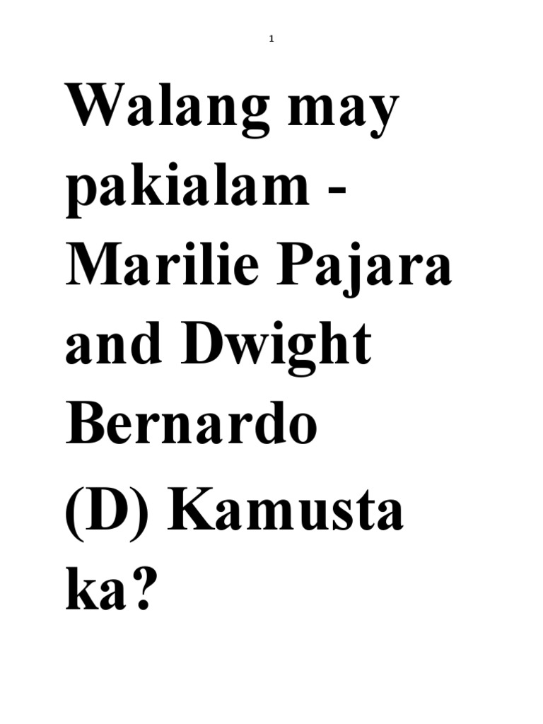 Walang May Pakialam | PDF