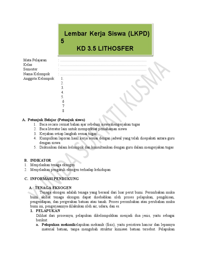 LKPD 5 Tenaga Eksogen | PDF