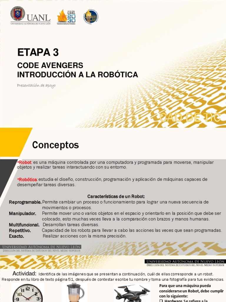 Etapa 3 Code Avengers Introducción A La Robótica | PDF | Robot | Robótica