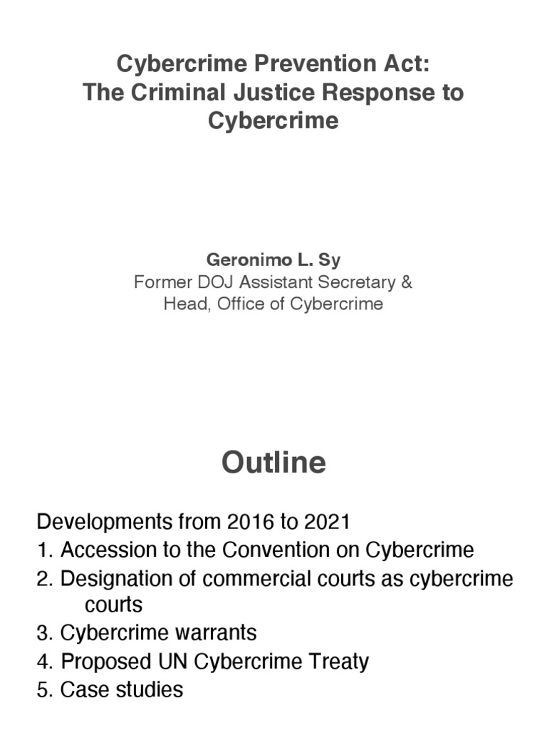 SY GERONIMO Cybercrime PREVENTION ACT THE CRIMINAL JUSTICE RESPONSE ...