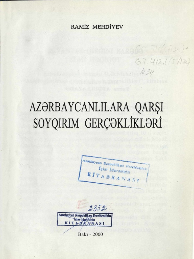 Azerbaycanlilara Qarshi Soyqirim Gercheklikleri | PDF
