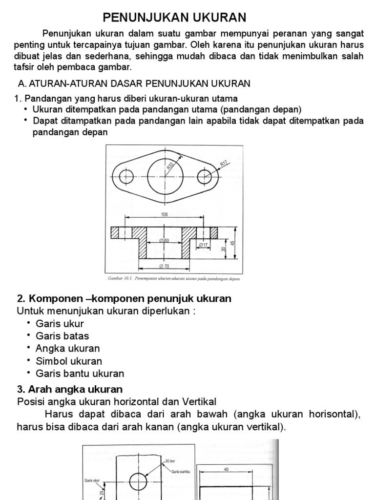 Panduan Penunjukan Ukuran Gambar Teknik | PDF