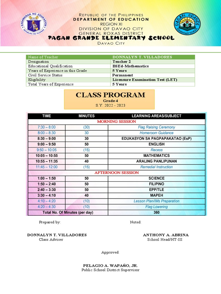 Class Program 2022 2023 | PDF | Wellness