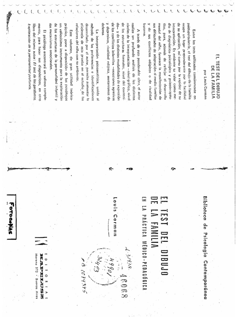 Analisis Proyectivo de Test Del Dibujo de La Familia - Louis Corman ...