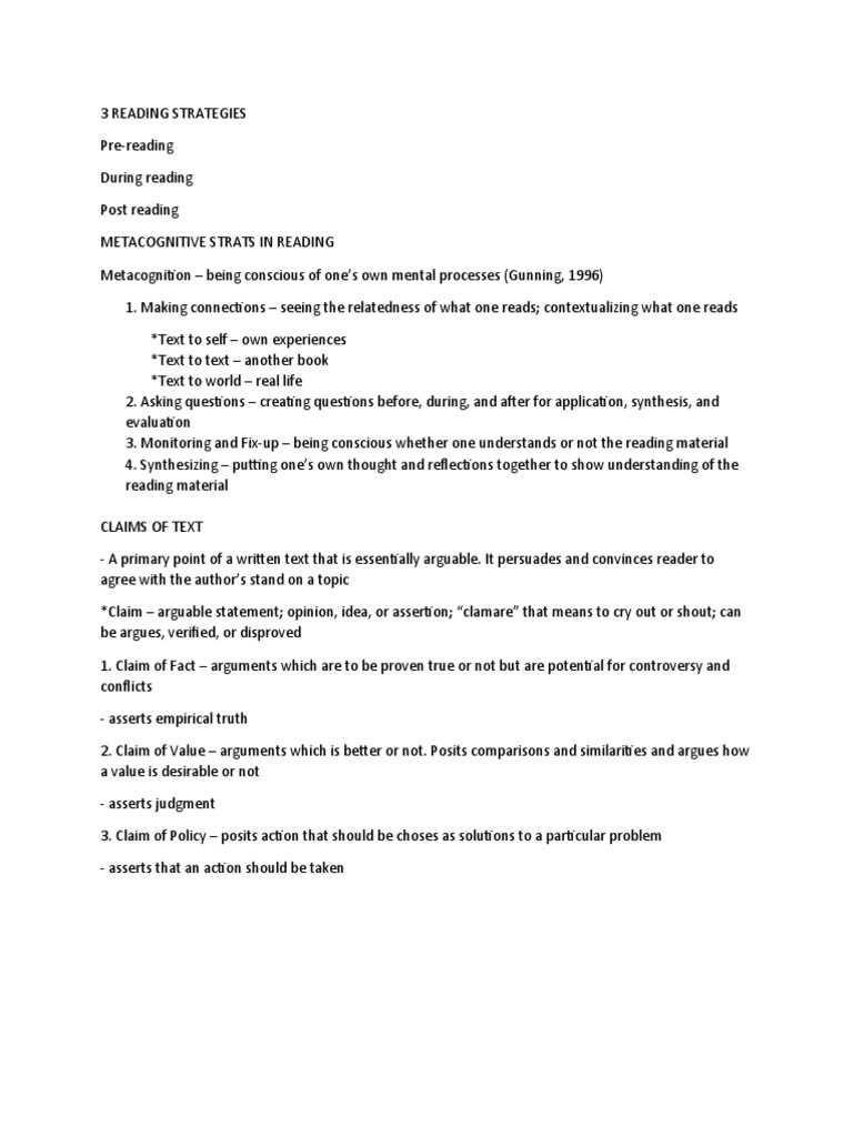 3 Reading Strategies | PDF | Philosophy | Science & Mathematics