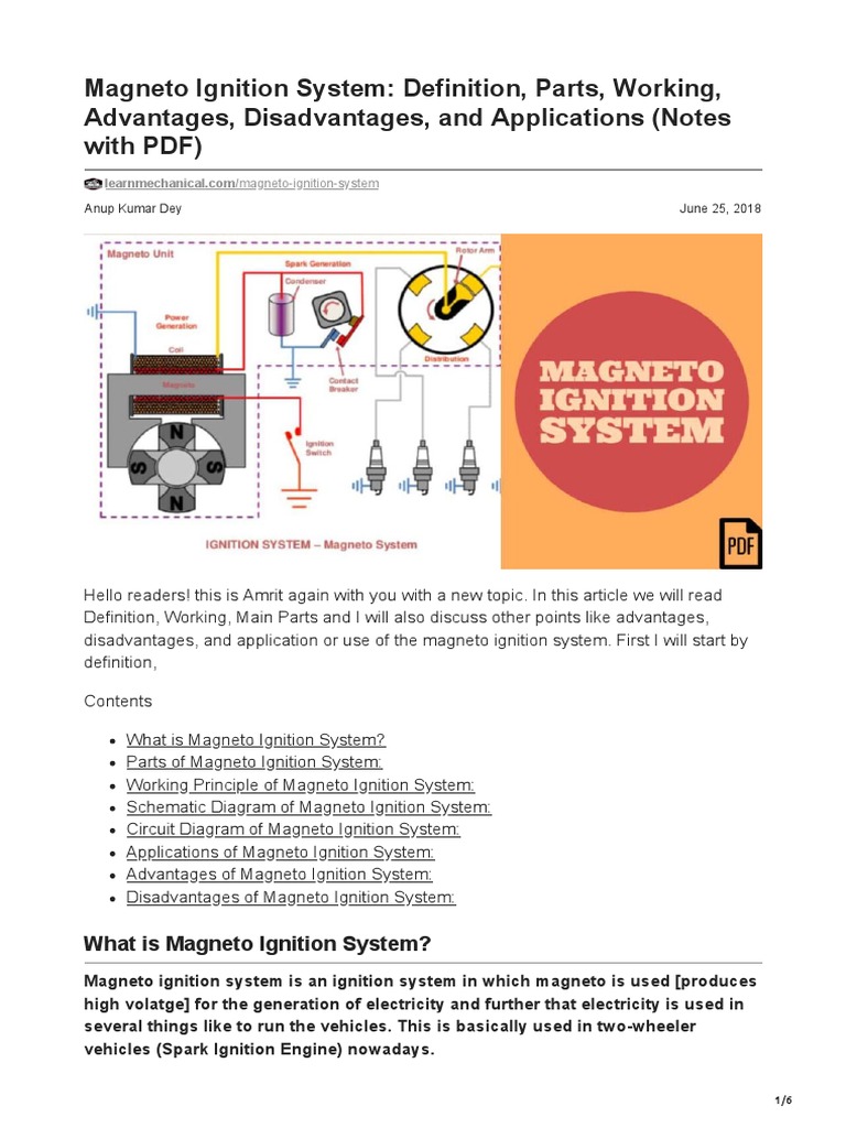 Overview of Magneto Ignition System | PDF | Ignition System | Distributor