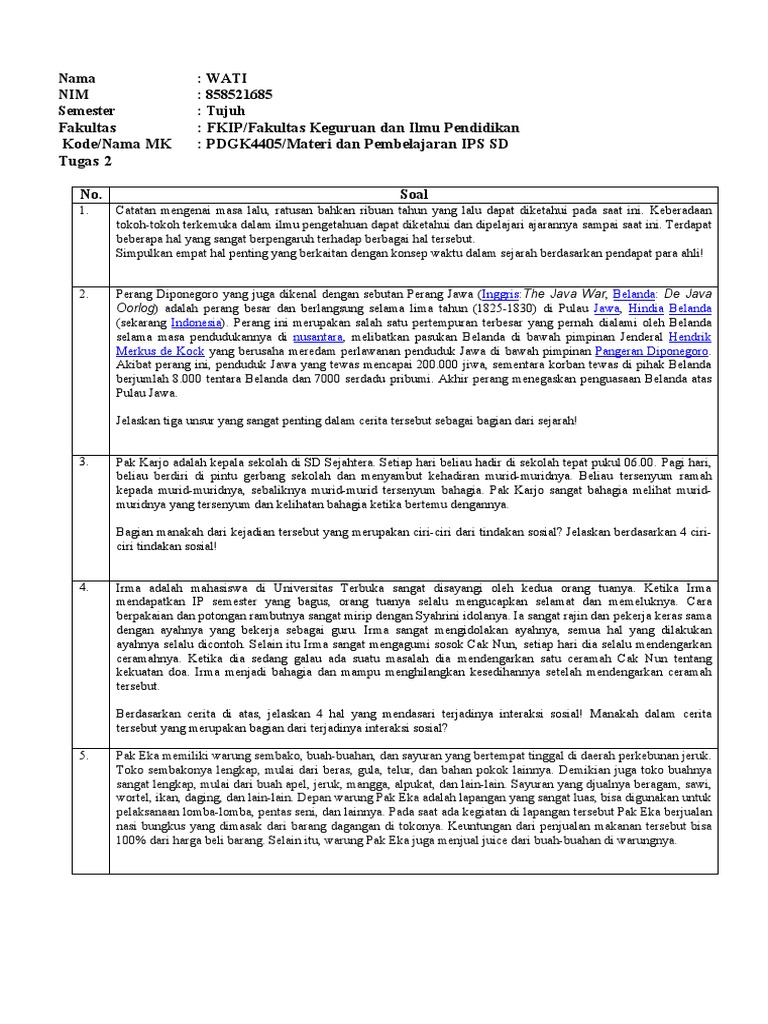 Materi Dan Pembelajaran IPS SD | PDF | Ilmu Sosial | Kajian Bahasa Asing