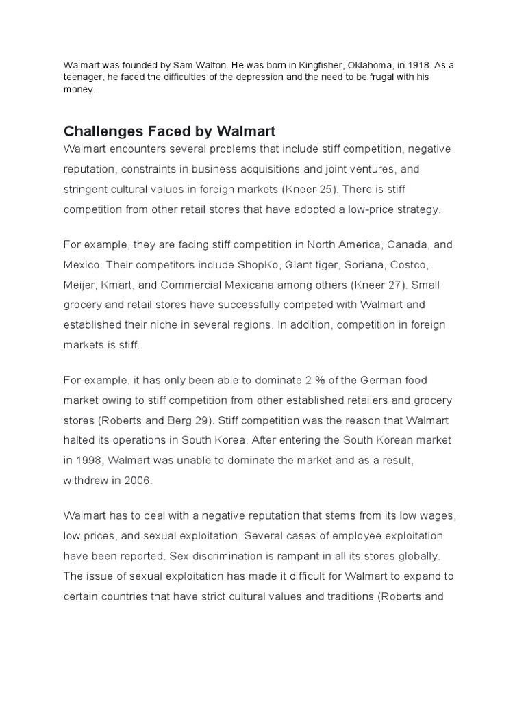 Challenges of Walmart | PDF | Walmart | Employment