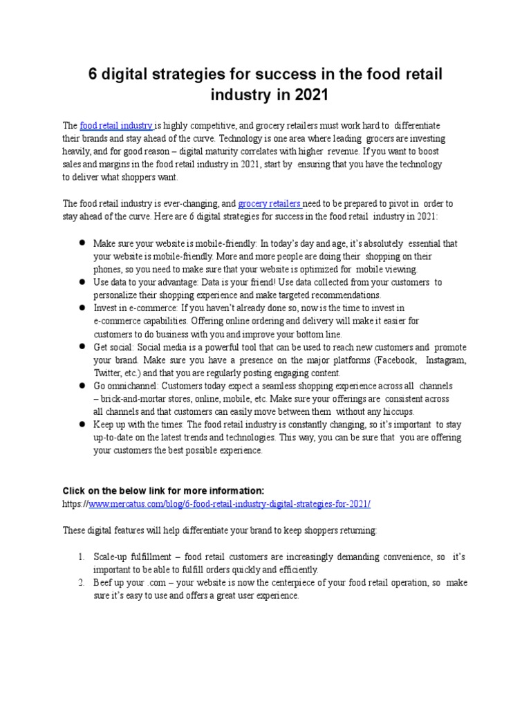 6 Digital Strategies For Success in The Food Retail Industry in 2021 ...