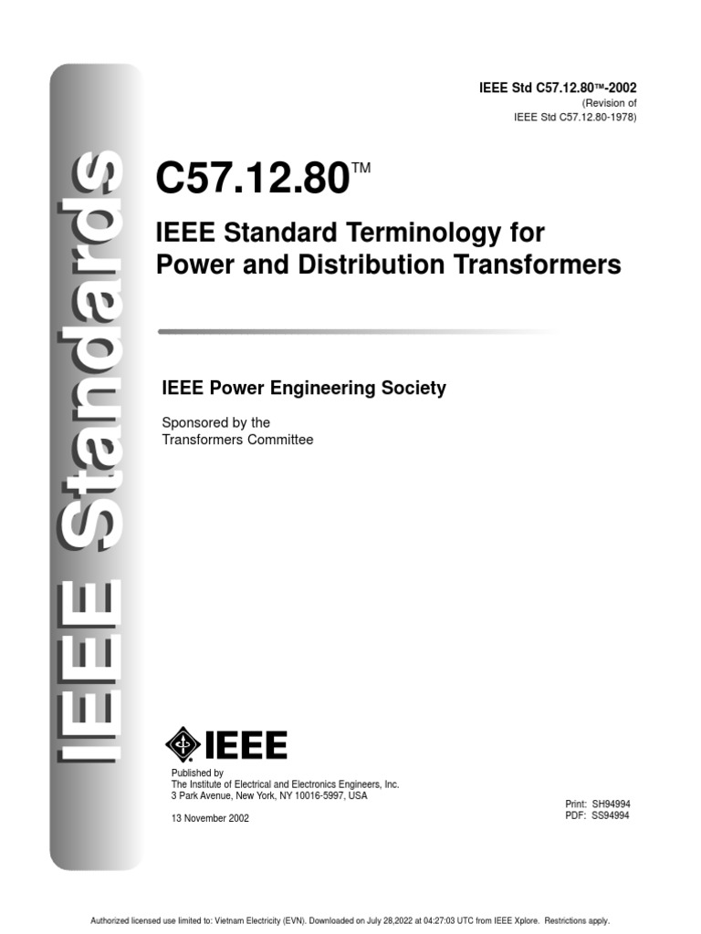 IEEE Standard Terminology For Power and Distribution Transformers | PDF | Transformer ...
