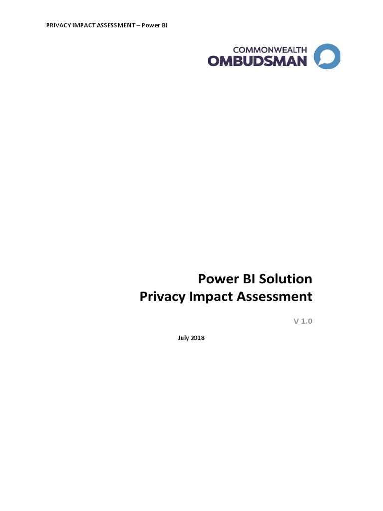 Power BI PRIVACY IMPACT ASSESSMENT V1.0 Redacted | PDF | Privacy ...