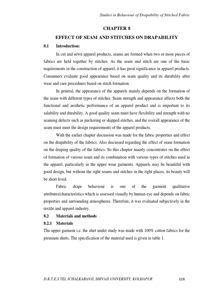 14 Chapter 8 | Download Free PDF | Seam (Sewing) | Textiles