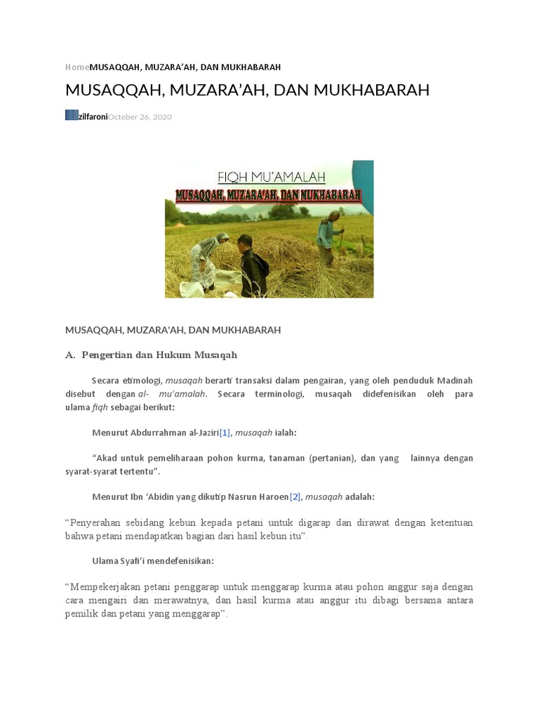 Musaqah | PDF | Teknologi & Rekayasa