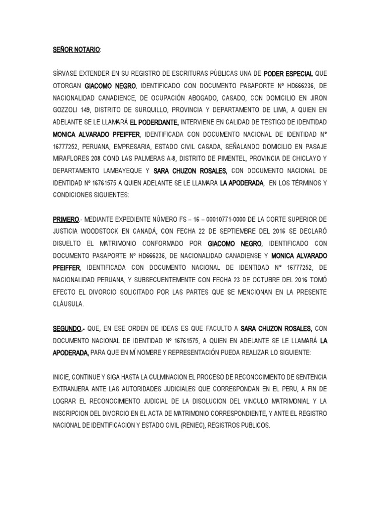 K 28133 Modelo D Minuta para Exequatur | PDF | Divorcio | Sentencia (ley)