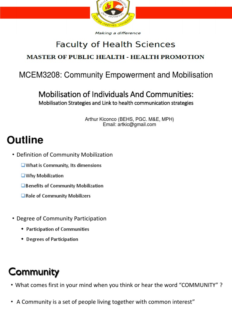 Community Mobilization | PDF | Community | Empowerment