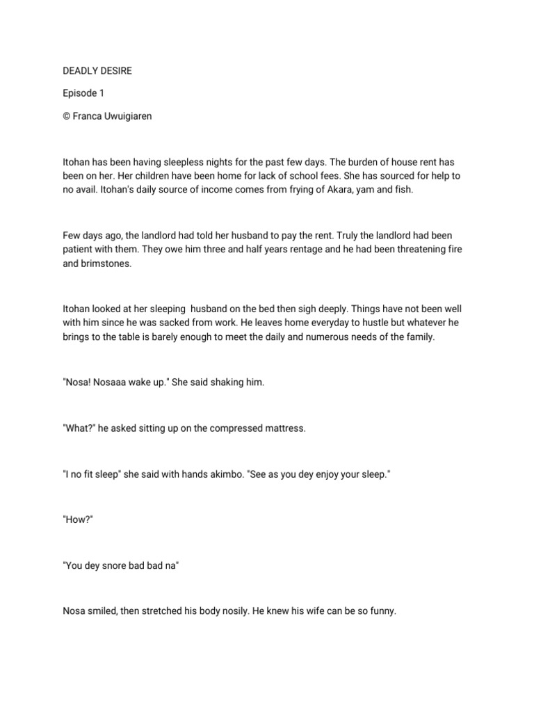 DEADLY DESIRE-1-10 Episode | PDF