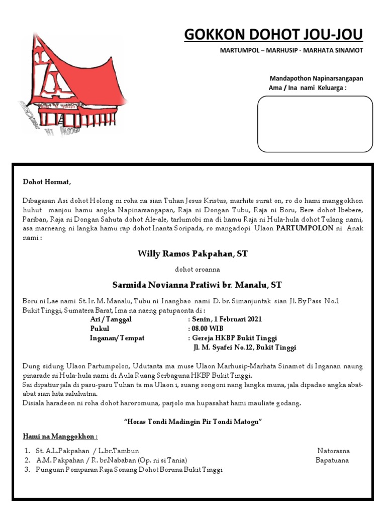 Undangan Martumpol Fix | PDF