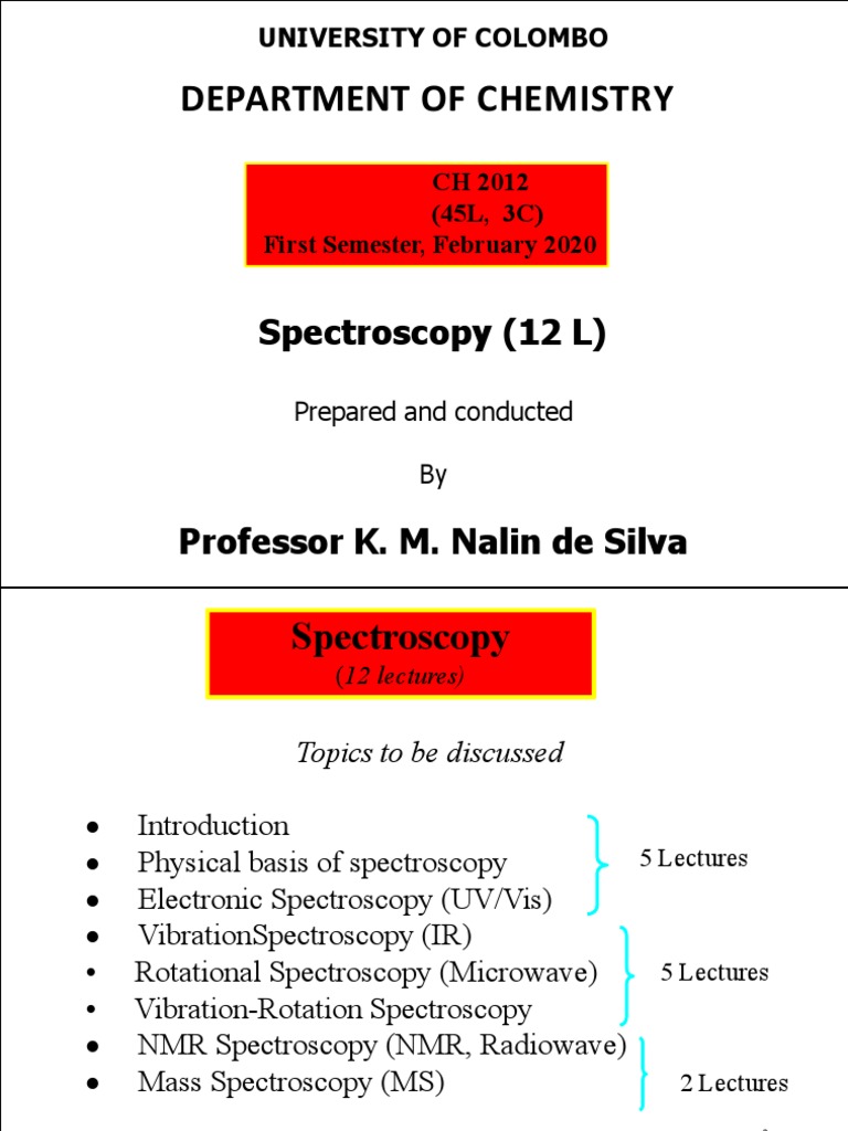 Spectroscopy Lecture Note 1 | PDF | Spectroscopy | Energy Level