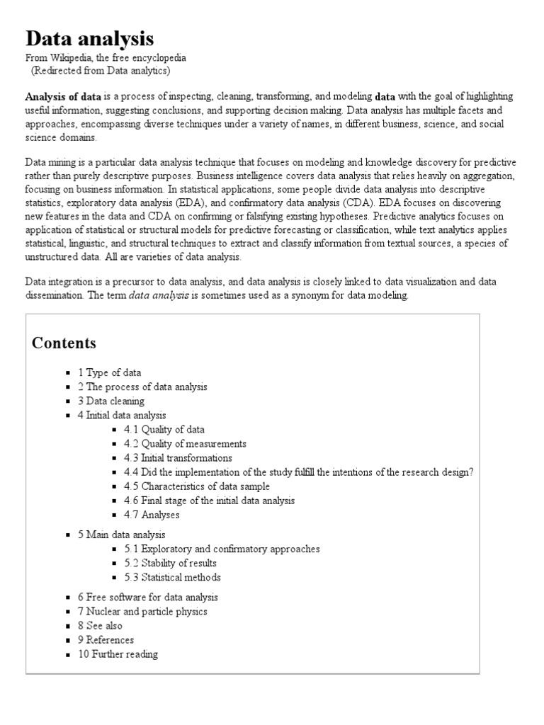 Data Analytics | Download Free PDF | Data Analysis | Statistics