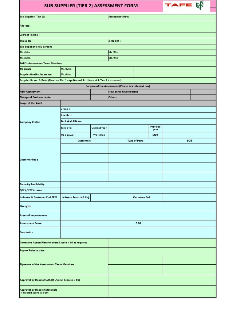 4.tier 2 Supplier Assesment | PDF | Calibration | Sheet Metal