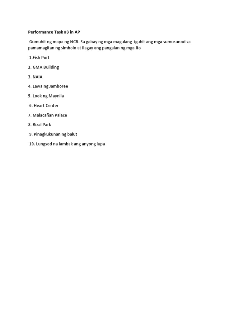 Performance Task #3 in AP | PDF